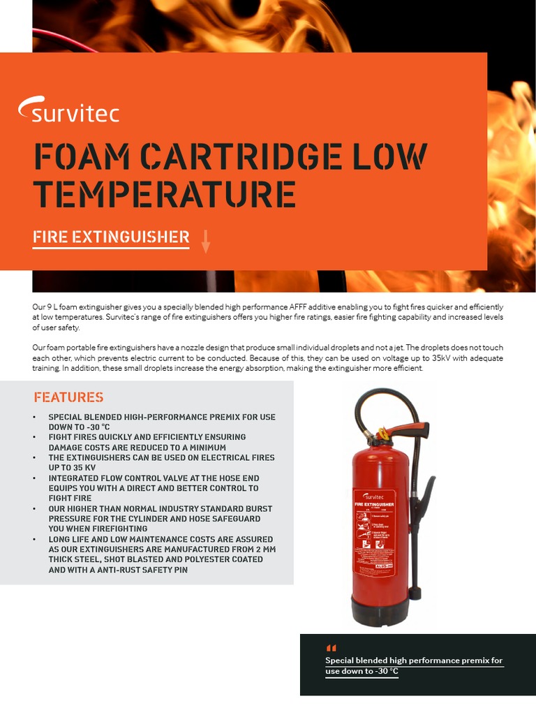 Foam Cartridge Low Temperature: Fire Extinguisher | PDF | Cartridge ...