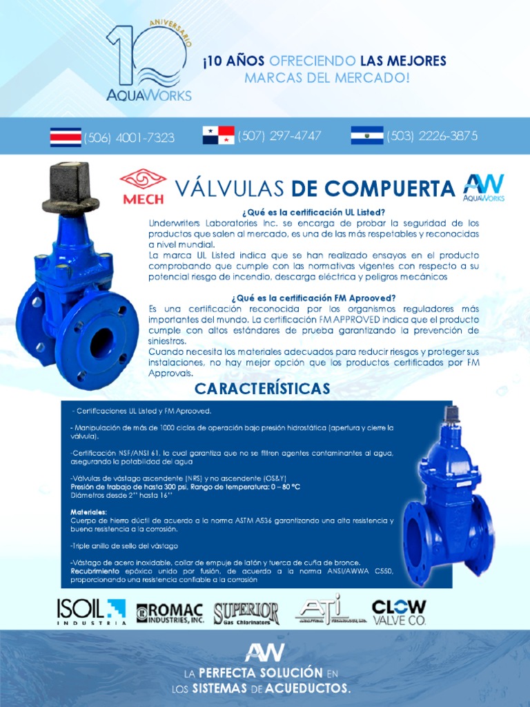 Ficha técnica válvula compuerta con brida | PDF