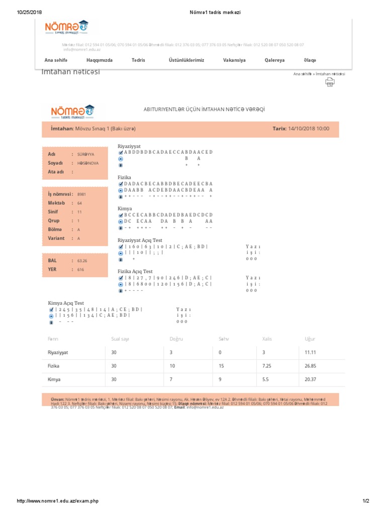 Nomre1 - Netice | PDF