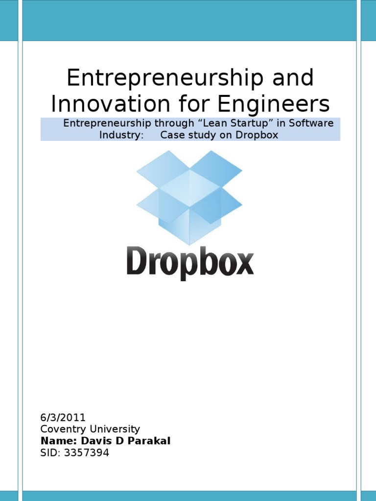 Dropbox: Innovation Through Lean Startup | PDF | Lean Startup | Startup ...