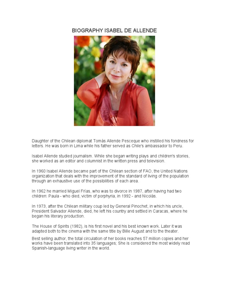 Biography Isabel de Allende | PDF