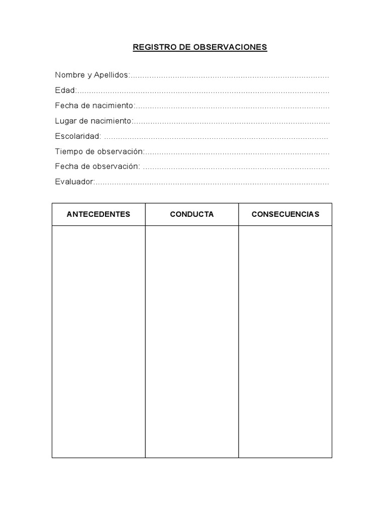 Registro de Observaciones | PDF