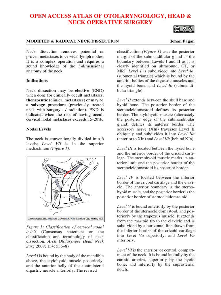 Modified and Radical Neck Dissection Technique | PDF