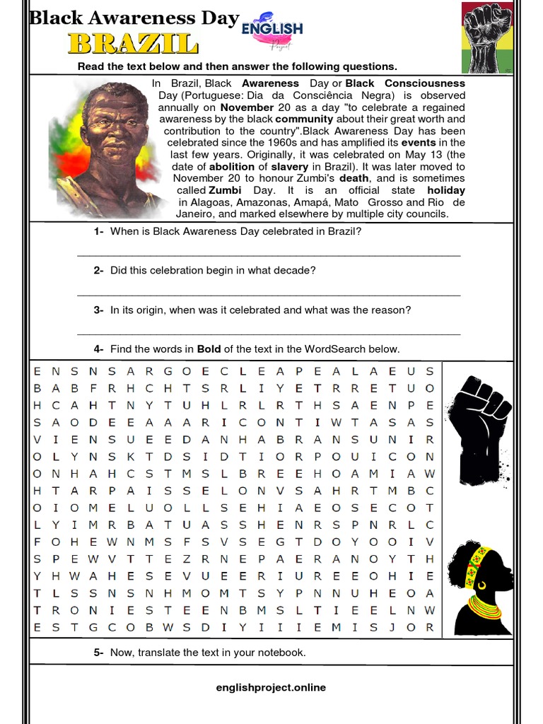 Black Consciousness - Activity | PDF | November Observances | African ...