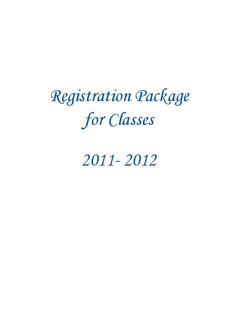 Registration Package For Classes | PDF | Tutor | Homeschooling