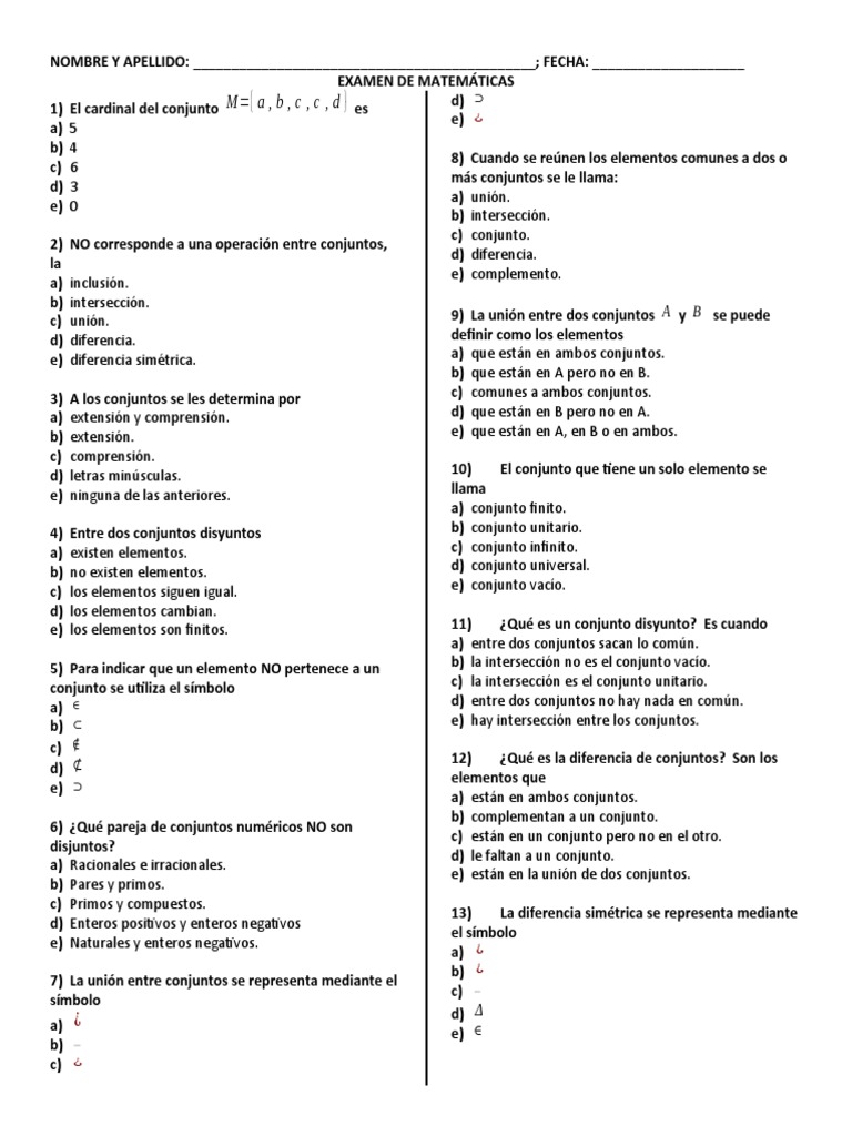 Examen de Recuperacion 6 | PDF | Conjunto (Matemáticas) | Ángulo