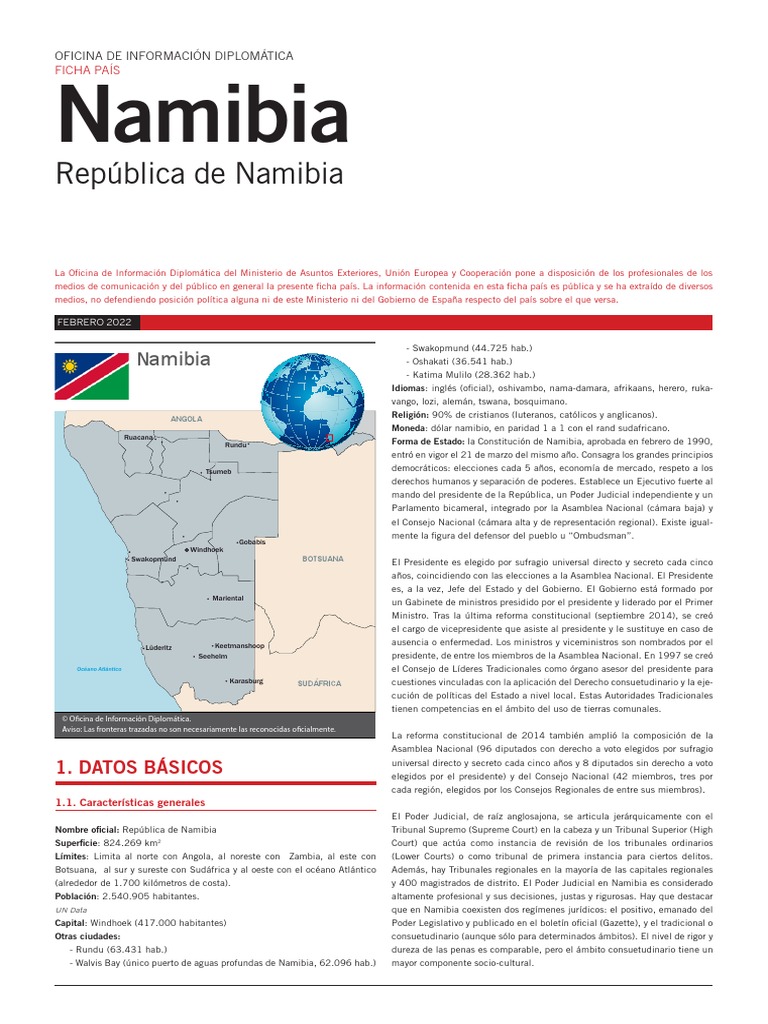 Namibia - Ficha Pais | PDF | Namibia | España