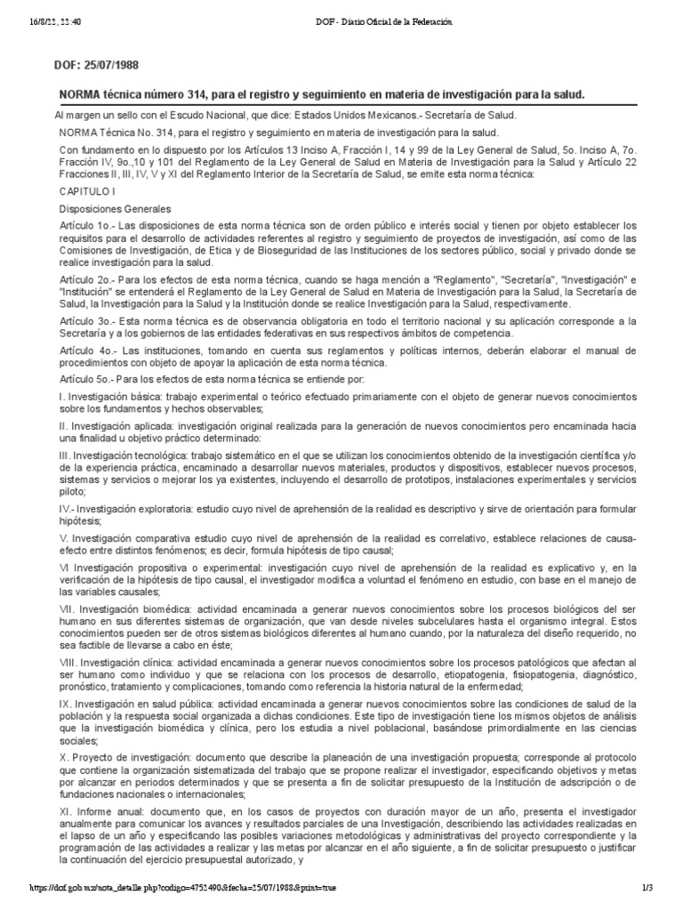 Norma Técnica 314: Investigación en Salud | PDF | Hipótesis | Presupuesto