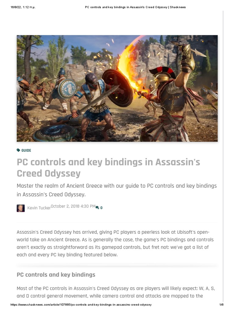 PC Controls and Key Bindings in Assassin's Creed Odyssey - Shacknews ...