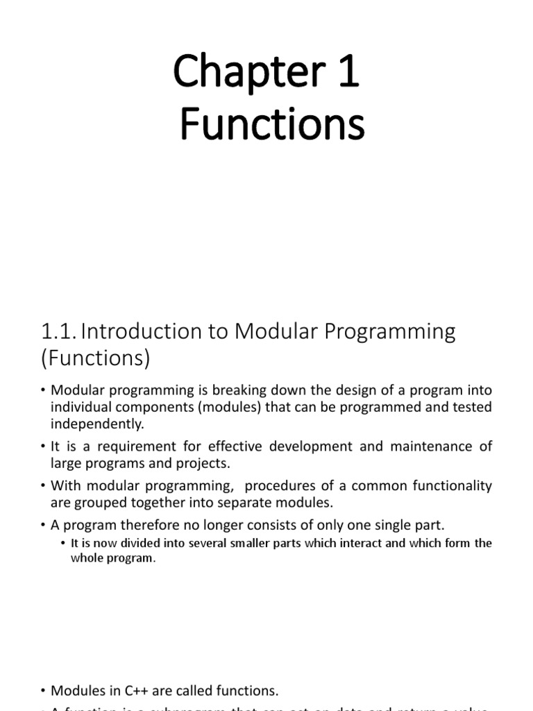 Chapter 1 | Download Free PDF | Parameter (Computer Programming) | Subroutine