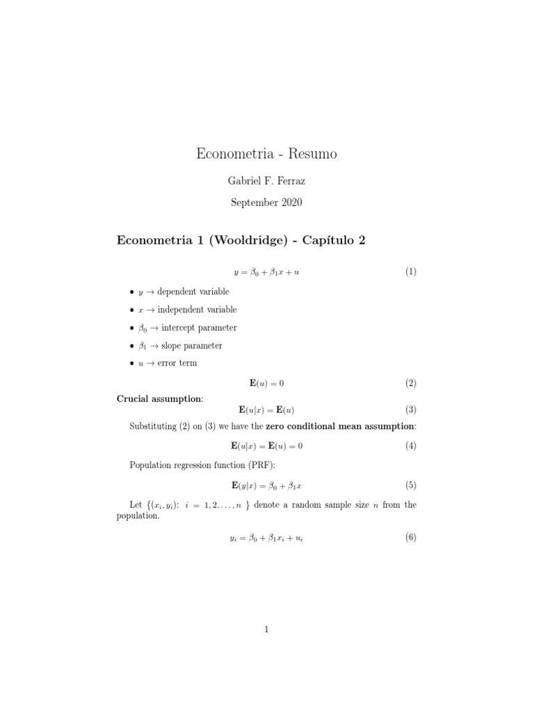 Econometria Resumo | PDF