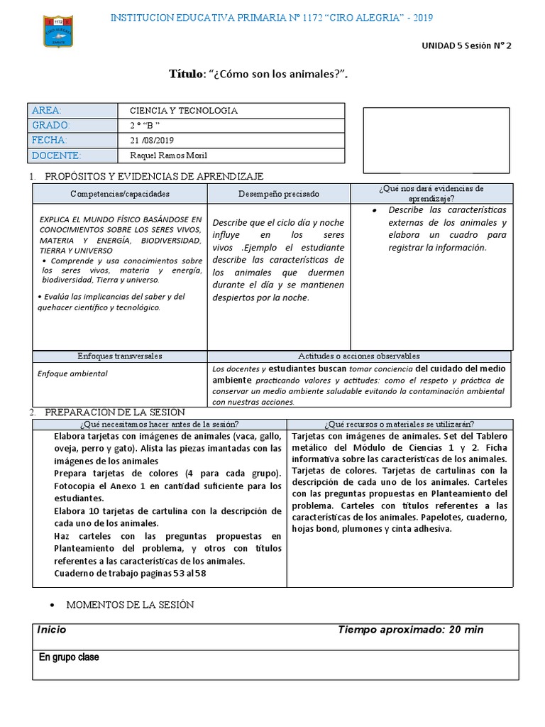 Características de los animales en el aula: una unidad didáctica sobre ...