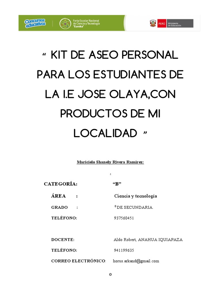 Modelo Esquema Proyecto Fencit | PDF