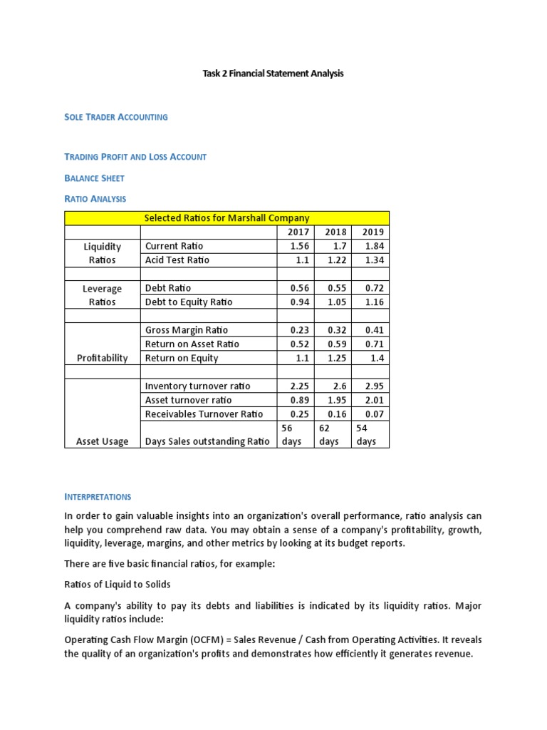 Task 2 Financial Statement Analysis | PDF | Revenue | Balance Sheet