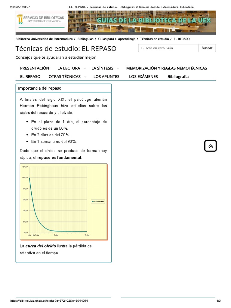 El Repaso - Técnicas de Estudio | PDF | Memoria | Aprendizaje
