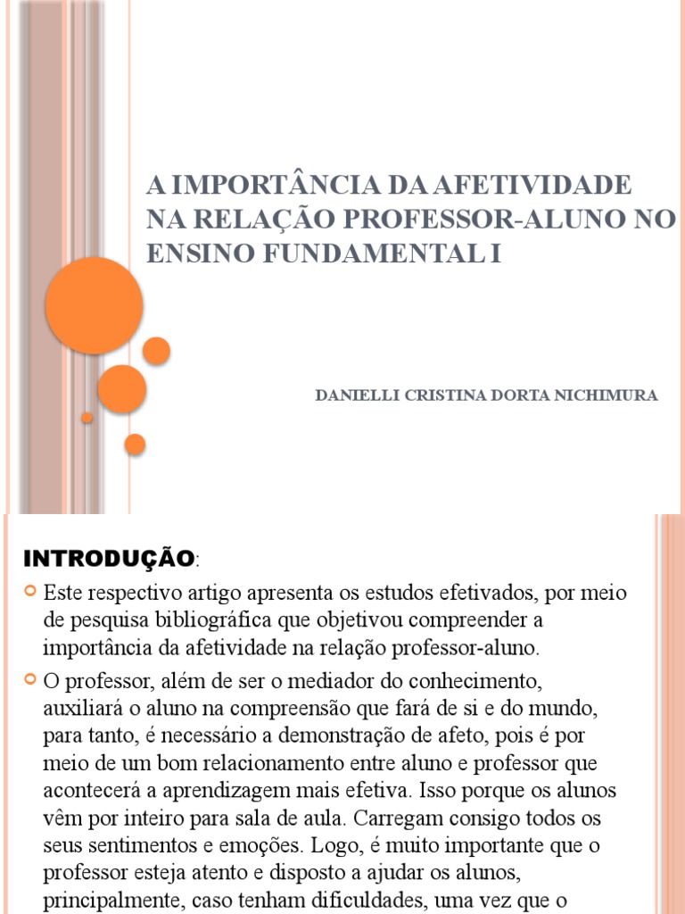 A Importância Da Afetividade Na Relação Professor-Aluno No | PDF ...