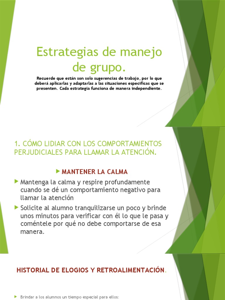 Estrategias de Manejo de Grupo | PDF | Comportamiento | Ira