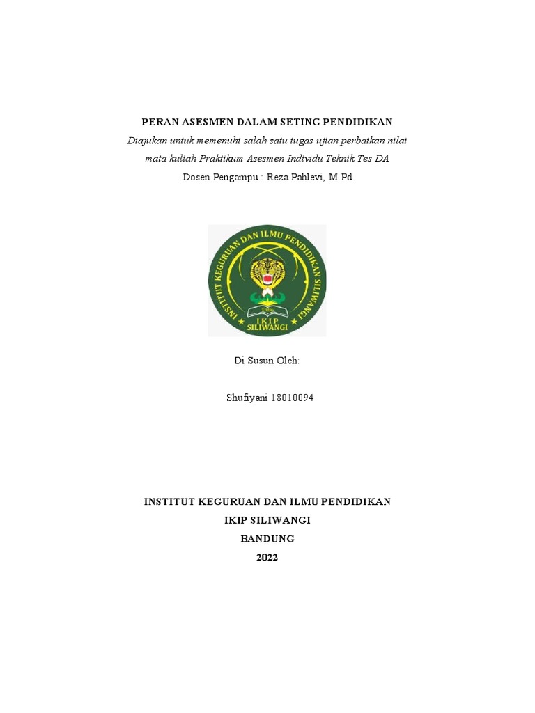 Peran Asesmen dalam Pendidikan | PDF