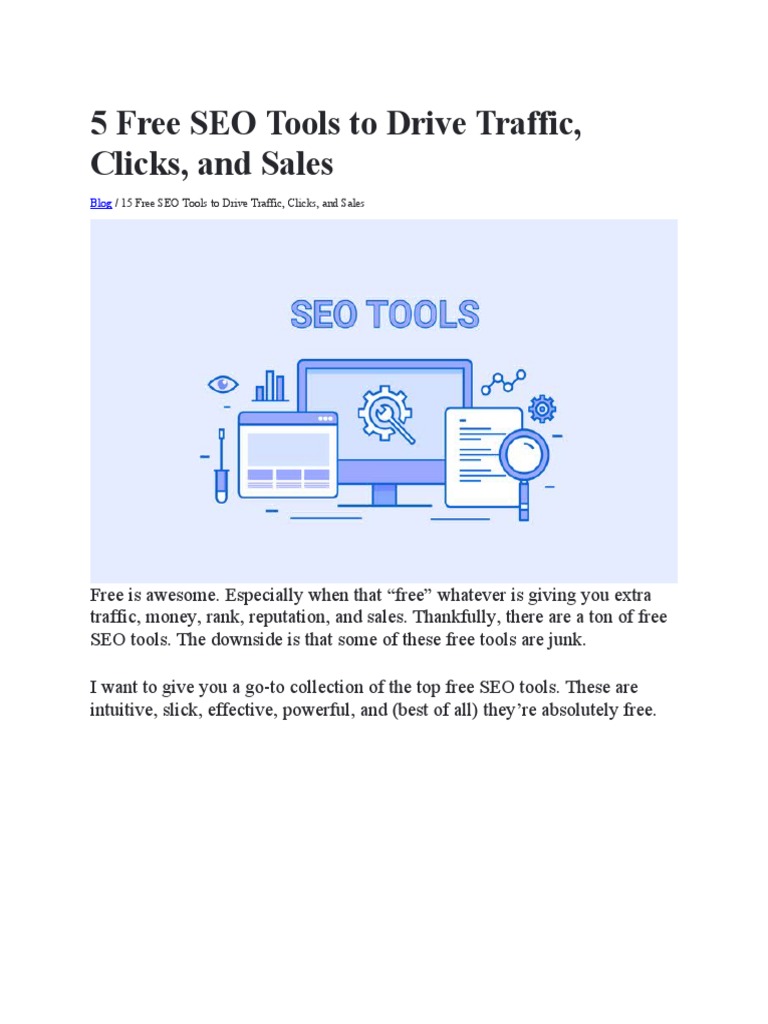 Top 5 Free SEO Tools for Traffic | PDF | Search Engine Optimization | Analytics