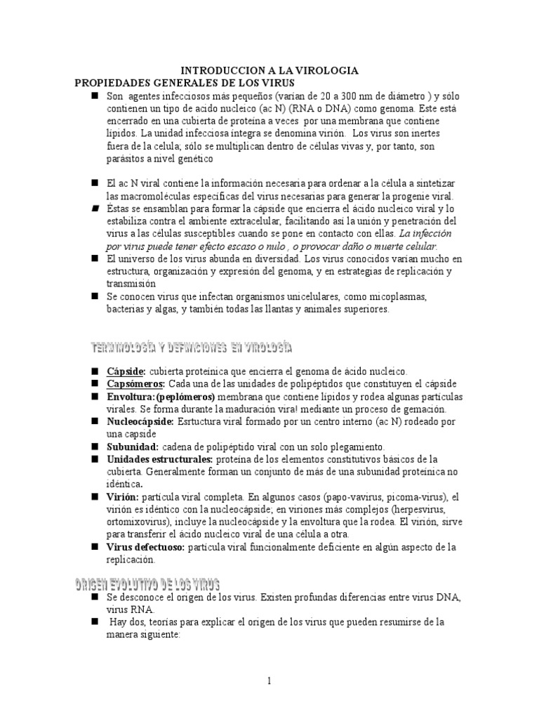 Tema 1 Introduccion A La Virologia Completo | PDF | Virus | Adn