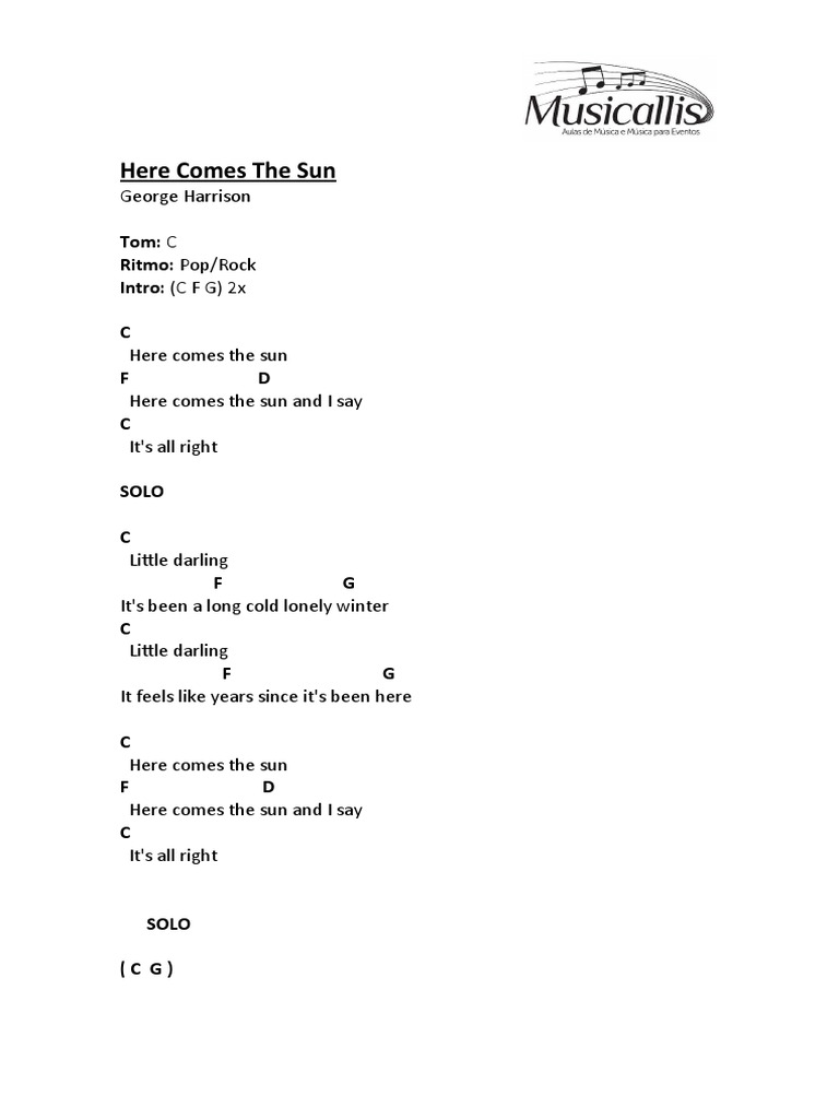 Here Comes The Sun Lyrics and Chords | PDF