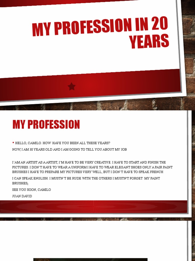 My Profession in 20 Years | PDF