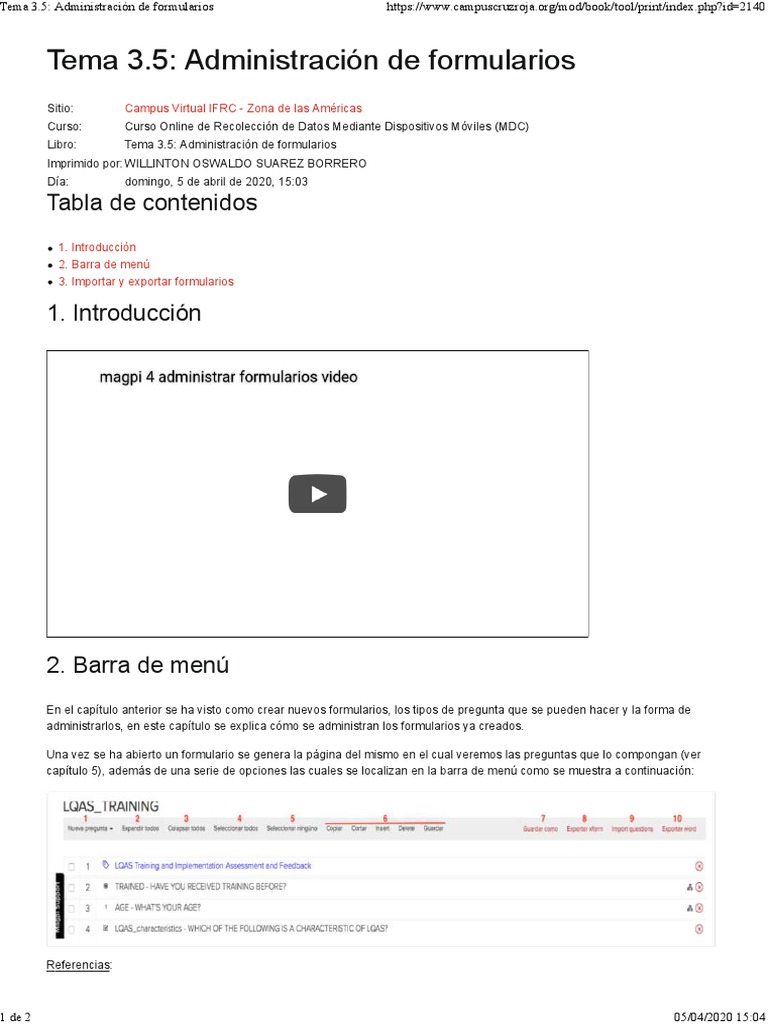 Tema 3.5: Administración de Formularios | PDF | Archivo de computadora | Microsoft Excel