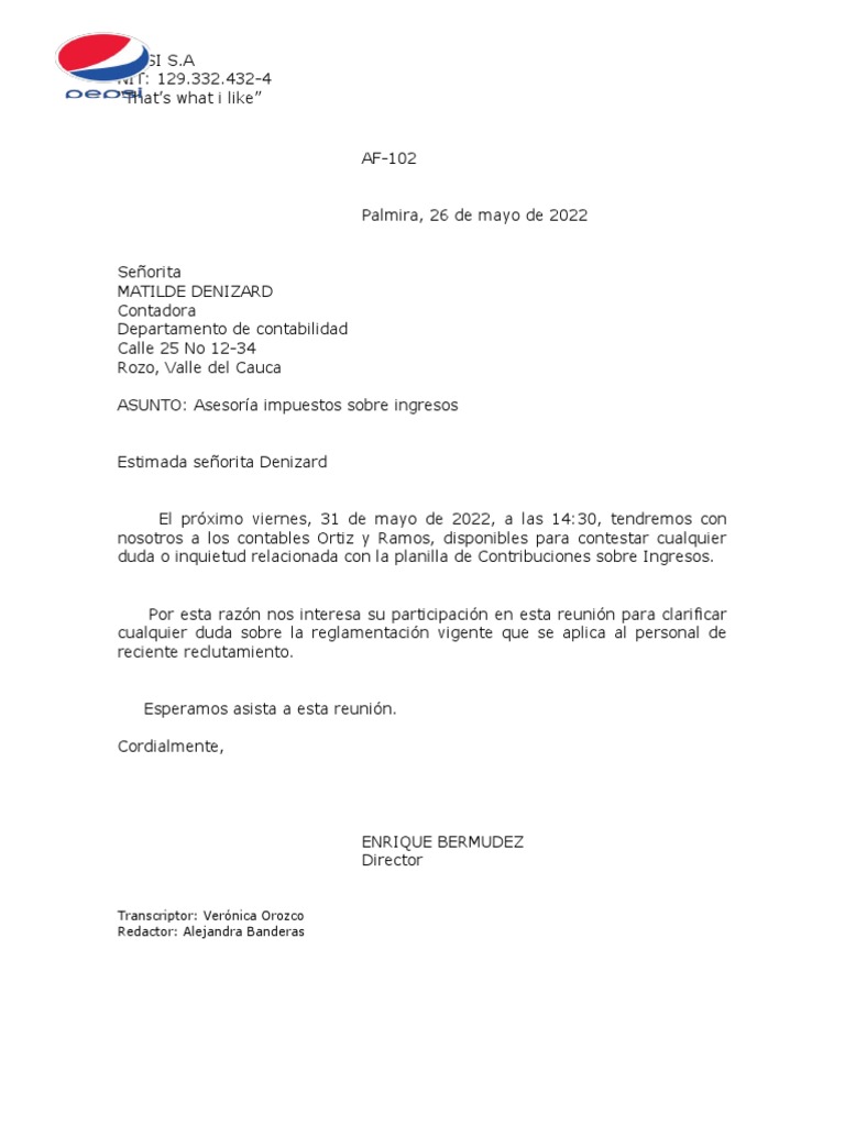 Carta Estilo Semibloque | PDF