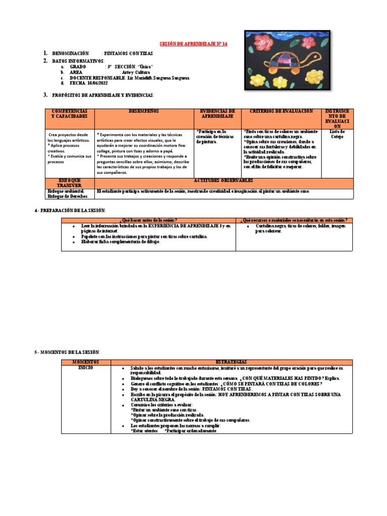 Sesión de Aprendizaje N 14 | PDF | Aprendizaje | Ciencia cognitiva