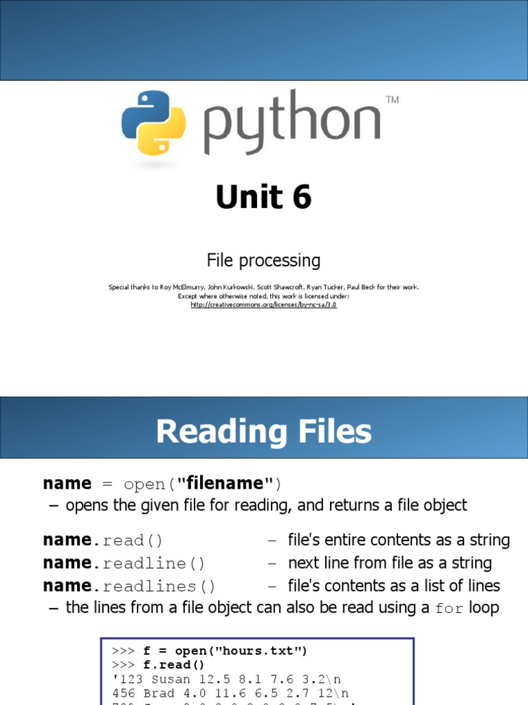 File Processing and Reading Techniques in Python | PDF | Filename | Computer File