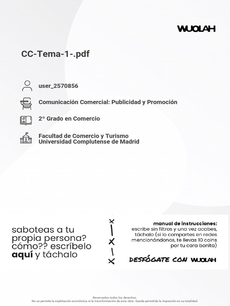 Wuolah Free CC Tema 1 | PDF | Marketing | Comportamiento