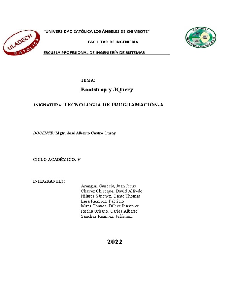 Bootstrap y JQuery | PDF | Bootstrap (marco frontal) | HTML