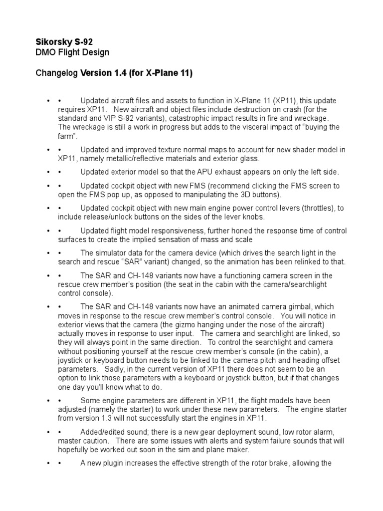 S92 For XPlane 11 Changelog | PDF | Icon (Computing) | Texture Mapping