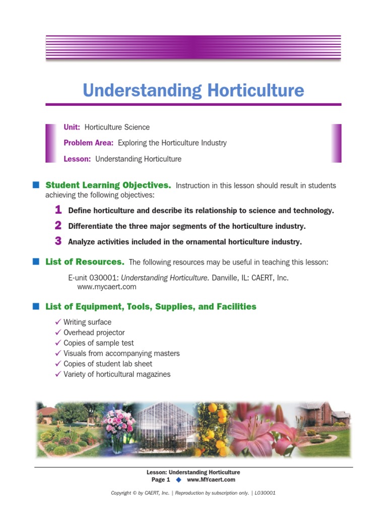 Exploring The Horticulture Industry Plan | PDF | Horticulture | Plants