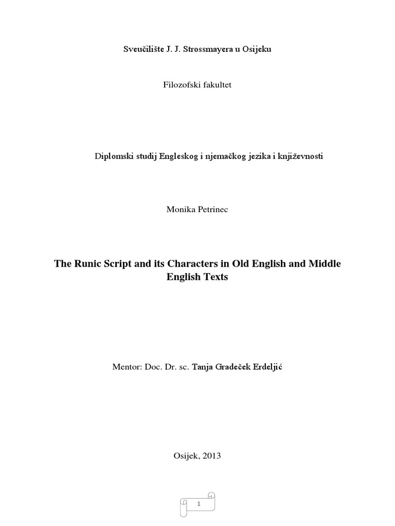 The Runic Script and Its Characters in Old English and Middle English ...