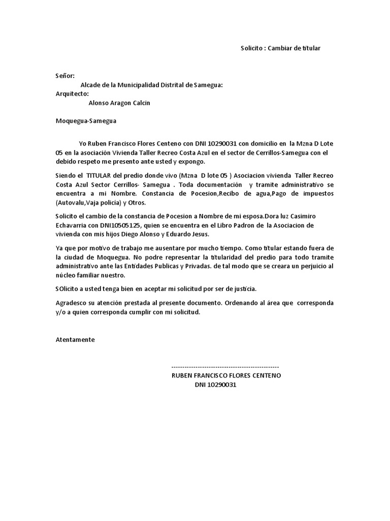 Modelo de Solicitud | PDF