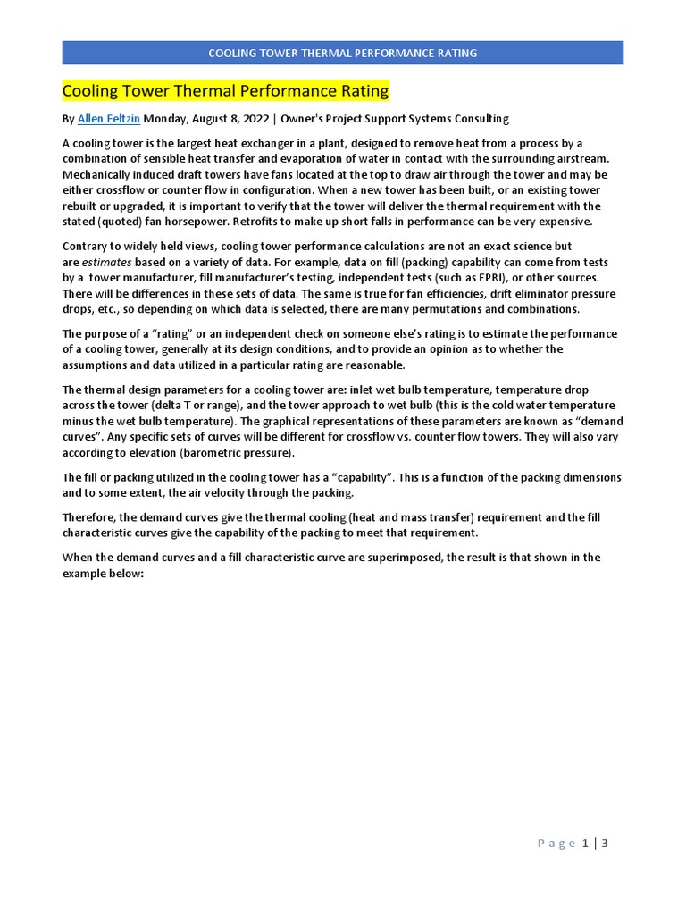 Cooling Tower Thermal Performance Rating - Becht Blog | PDF ...