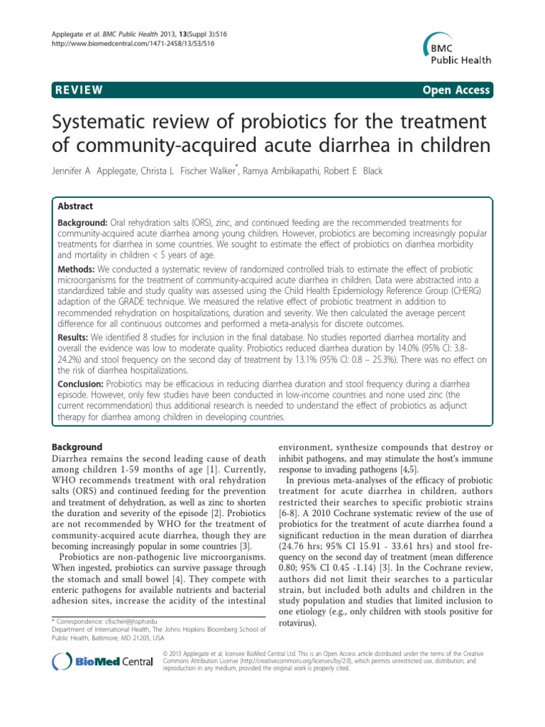 Systematic Review of Probiotics For The Treatment of Community-Acquired ...