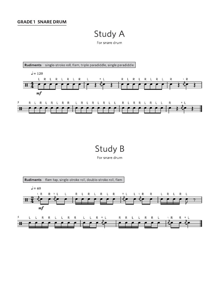 Snare Drum Grade 1 | PDF