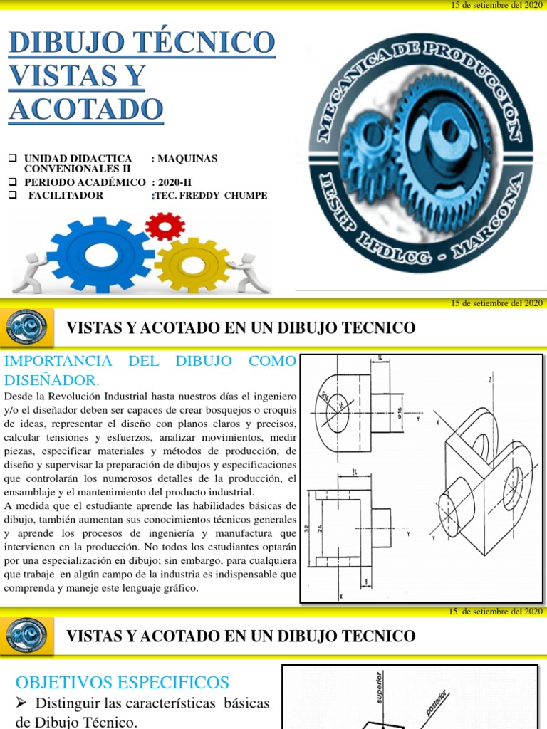 Tema 1 - Vistas y Acotado en Un Dibujo Tecnico. | PDF | Dibujo técnico ...