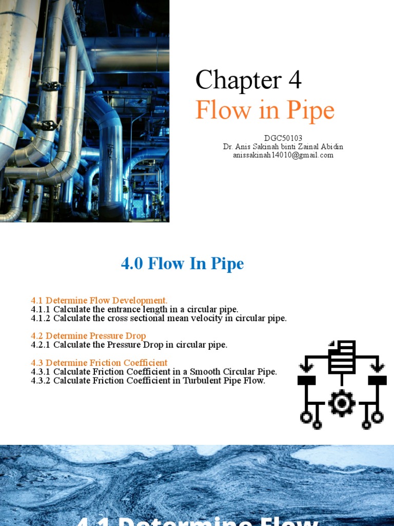 Chapter 4 Flow in Pipe | PDF | Reynolds Number | Gas Technologies