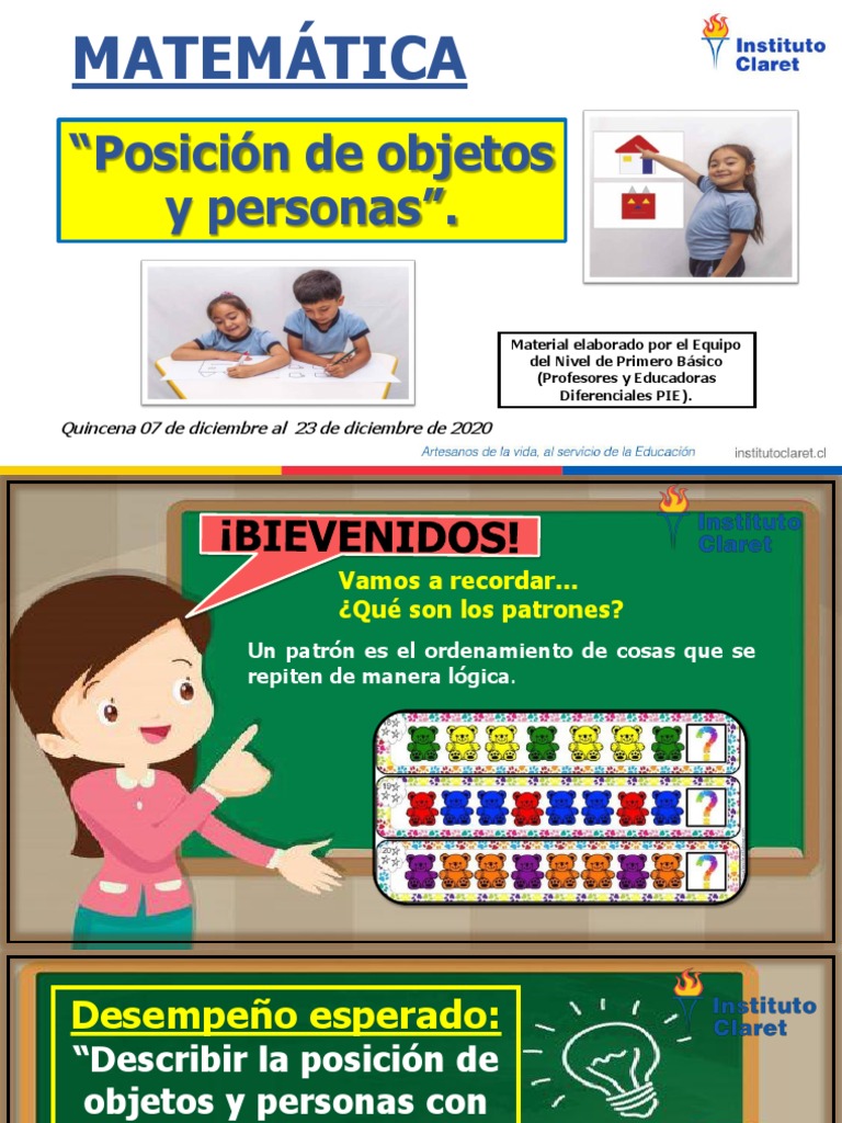 Posición de Objetos y Personas 1º Básico Del 07 Al 18 de Diciembre | PDF