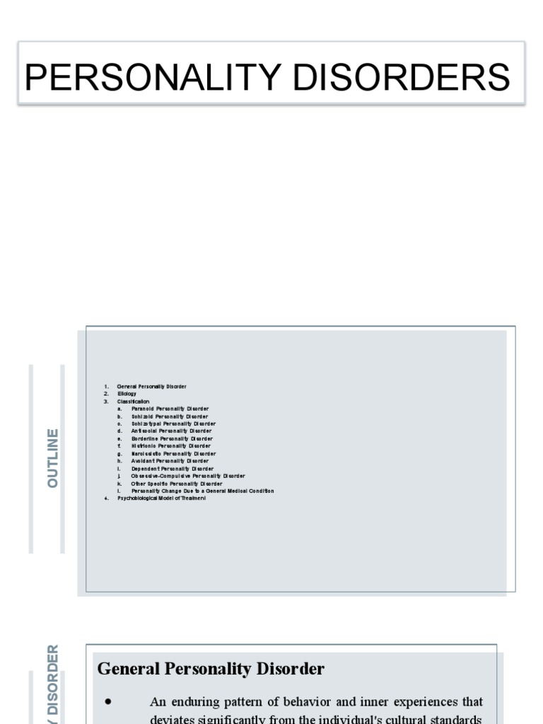 Personality Disorders Powerpoint MMC | PDF | Personality Disorder | Mental Disorder