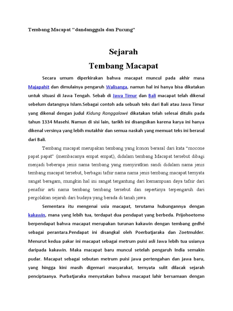 Tembang Macapat | PDF