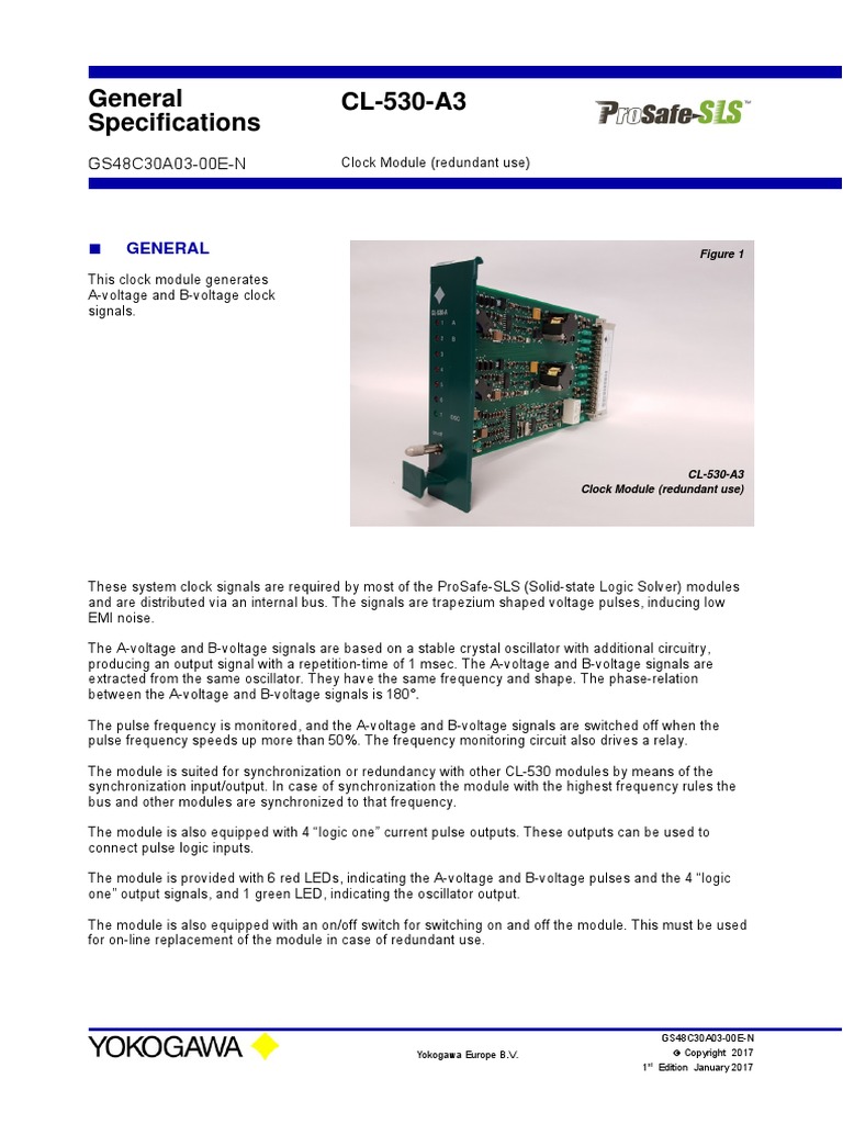 General Specifications CL-530-A3: GS48C30A03-00E-N | PDF | Relay | Electronic Oscillator