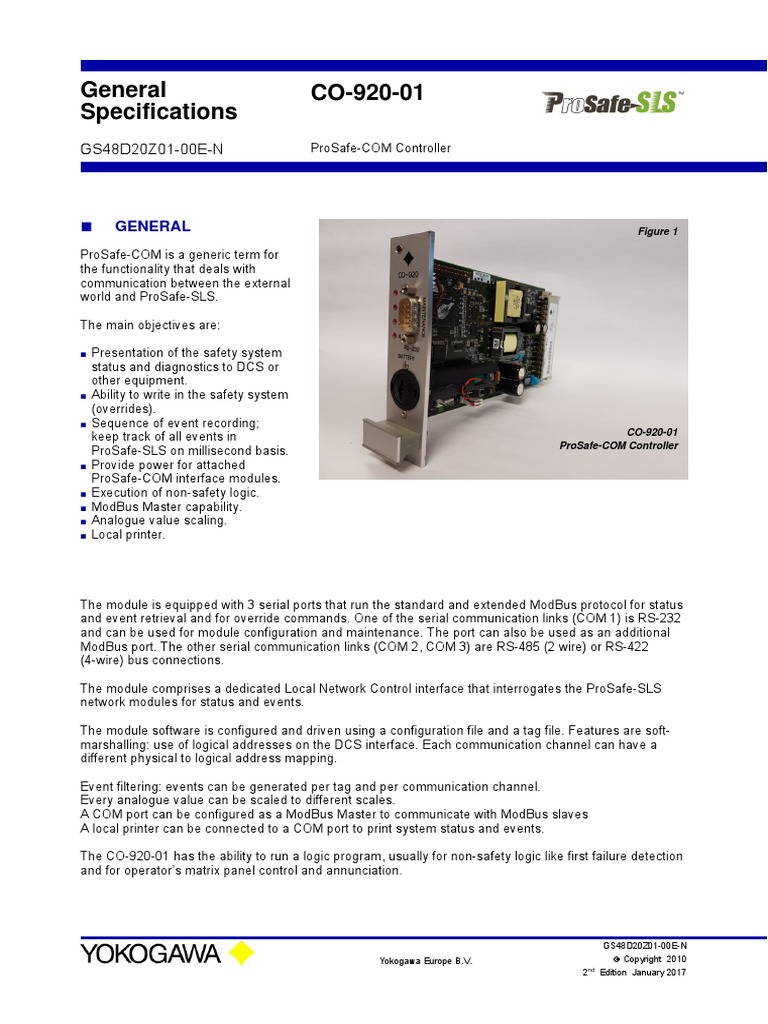 General Specifications CO-920-01: GS48D20Z01-00E-N | PDF | Component ...