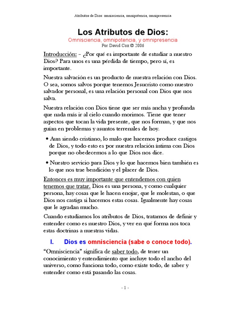 06-035 Atributos I (S) | PDF | Omnipotencia | Dios
