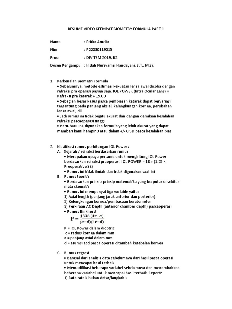 Resume Biometry | PDF