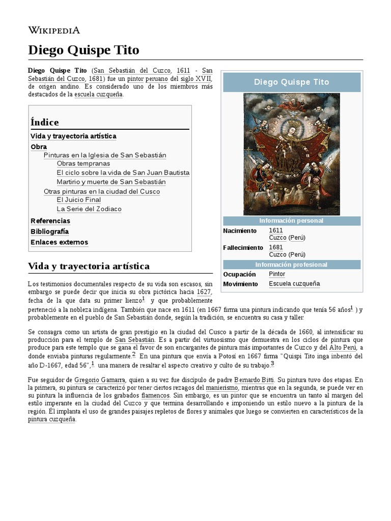 Diego Quispe Tito | PDF | Arte