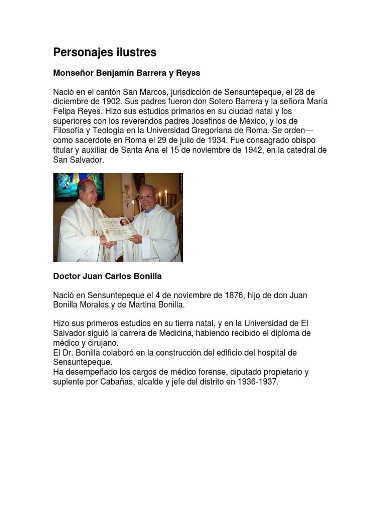 Figuras Destacadas de Sensuntepeque | PDF